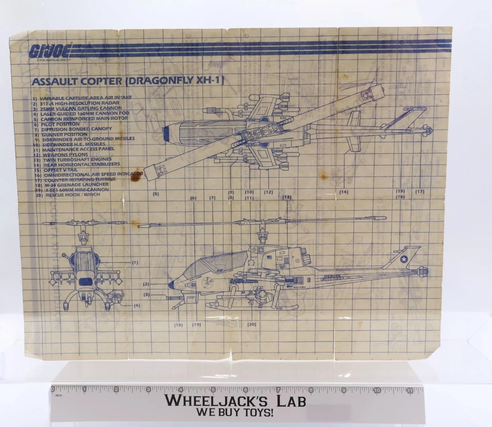 Assault Copter (Dragonfly XH-1) 1983 ORIGINAL Instructions Blueprints G ...