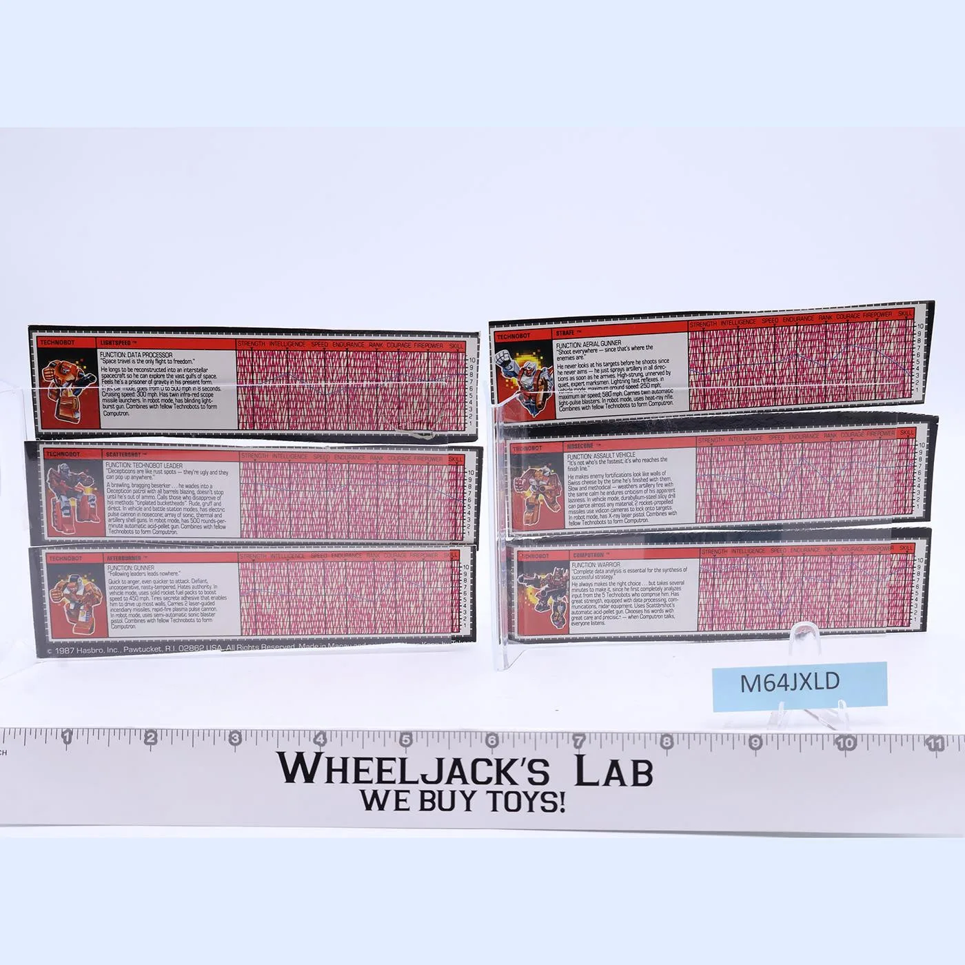 Computron GIFTSET Lot of 6 Tech Specs 1987 Vintage Hasbro G1 ...