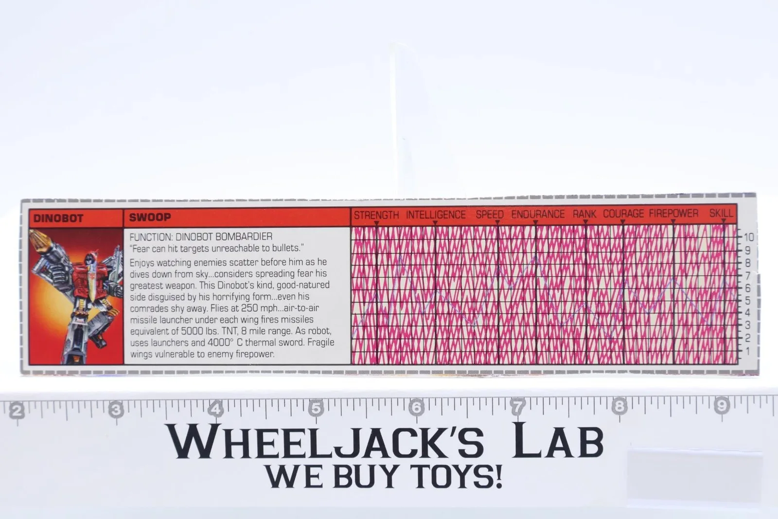 Swoop Action Figure Tech Spec 1985 Vintage Hasbro G1 Transformers ...