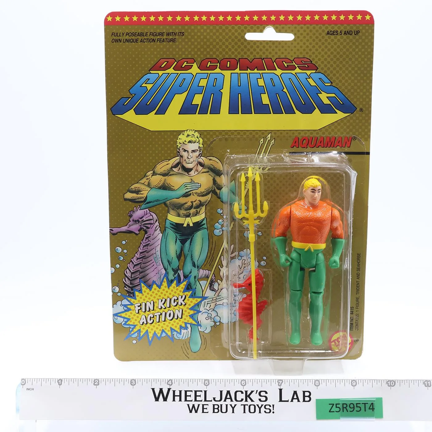 Aquaman Super Heroes Fin Kick DC Comics 1990 Toy Biz Action Figure NEW MOSC - Wheeljack's Lab