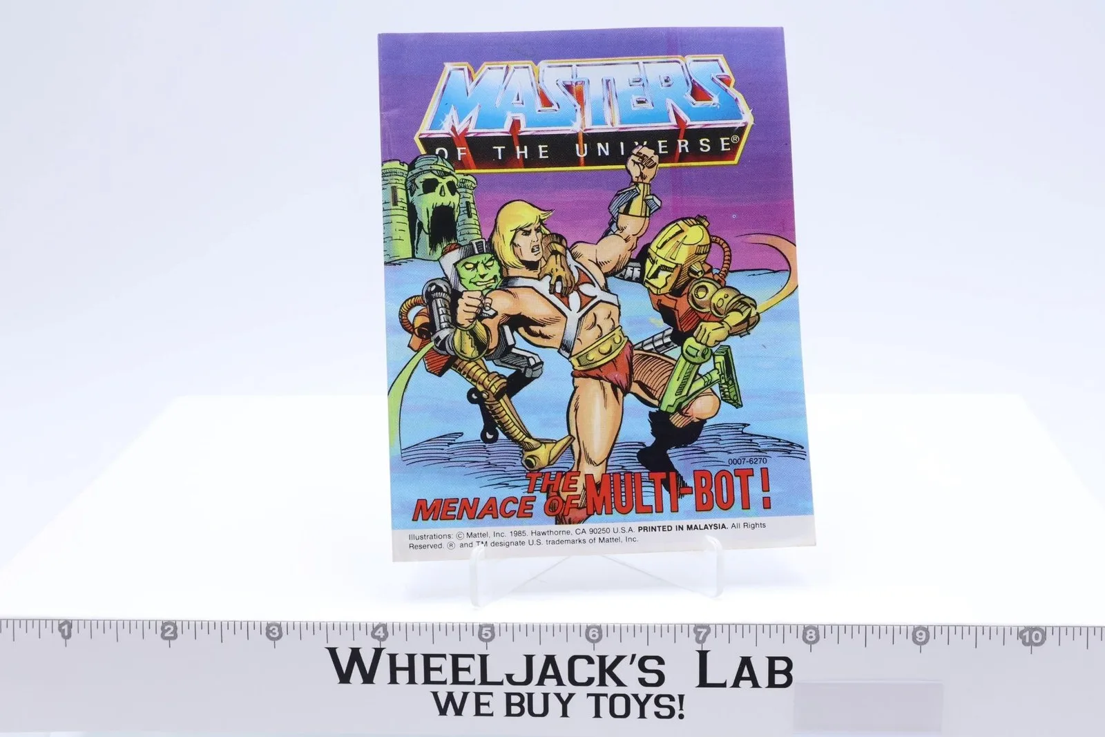 The Menace of Multi-Bot! Mini Comic He-Man 1985 MOTU Mattel - Wheeljack's Lab