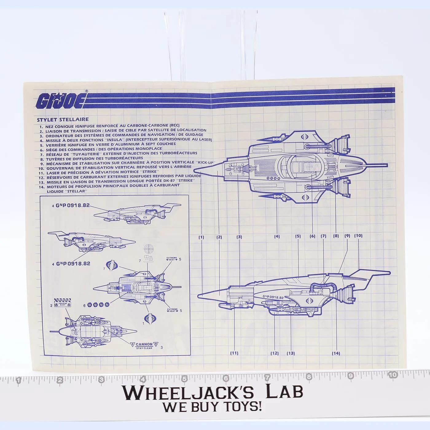 Stellar Stiletto 1988 ORIGINAL Instructions / Blueprints G.I. Joe ...