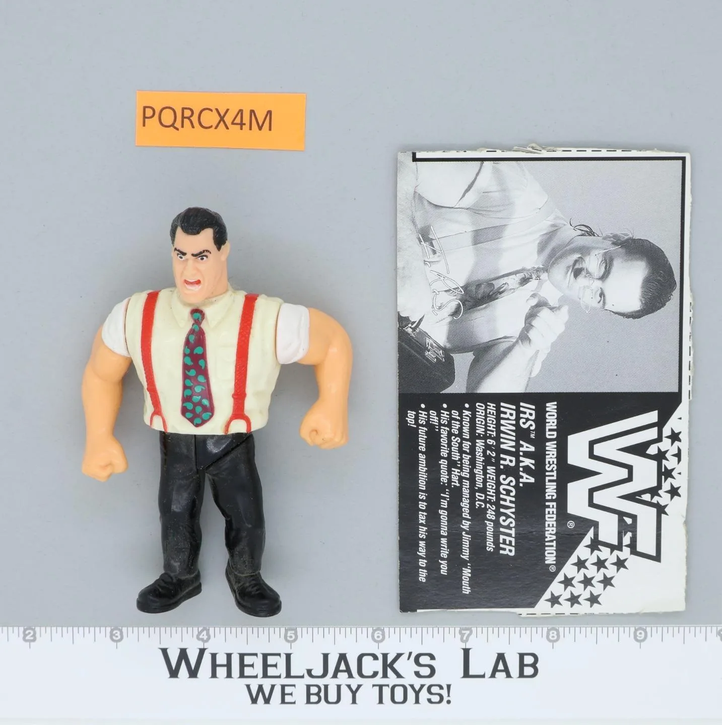 Irwin R. Schyster IRS 100% Complete WWF WWE Hasbro Wrestling 1990 Titan ...