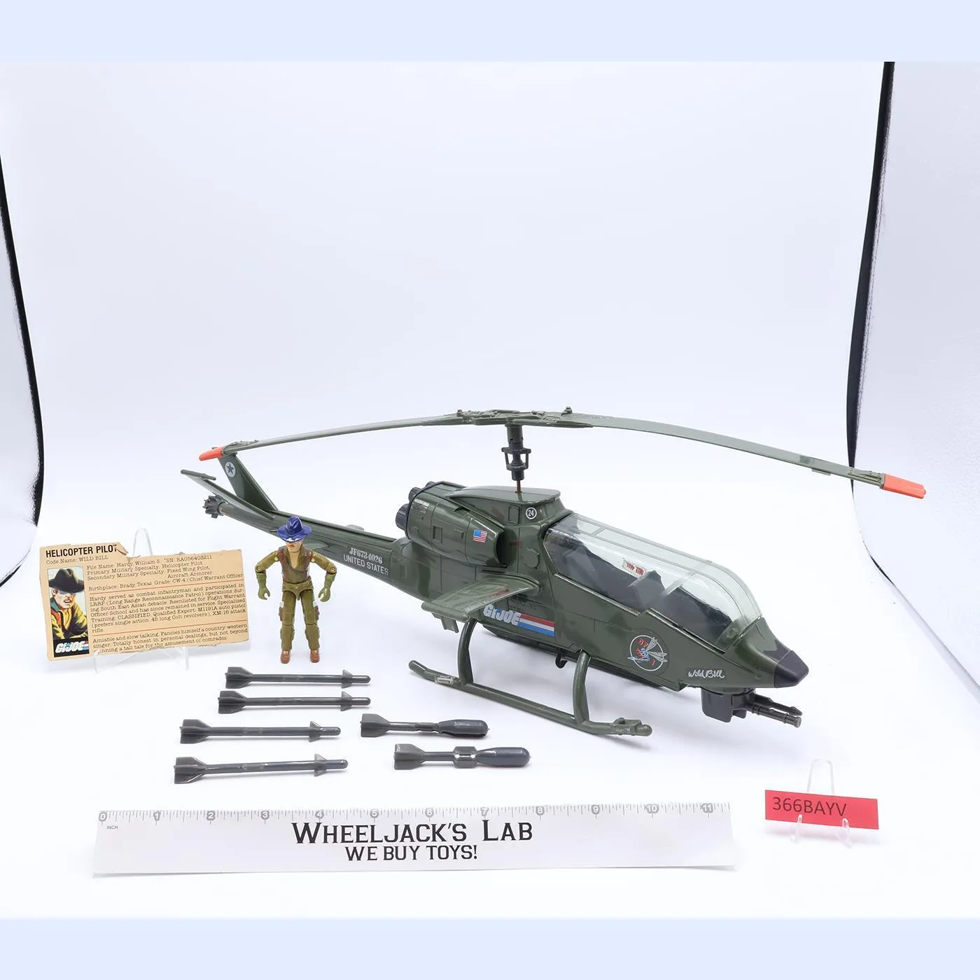 Dragonfly Assault Copter W/ Wild Bill 100% Complete GI Joe 1983 Vintage ...