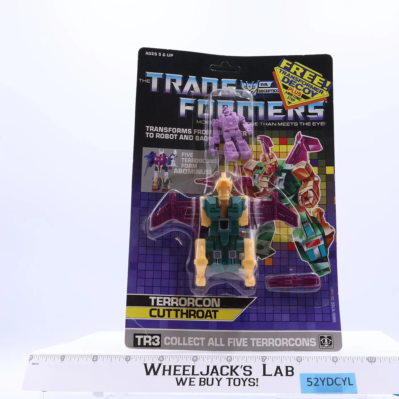 Cutthroat W/PURPLE DECOY 1987 G1 Transformers Vintage Figure MOSC ...