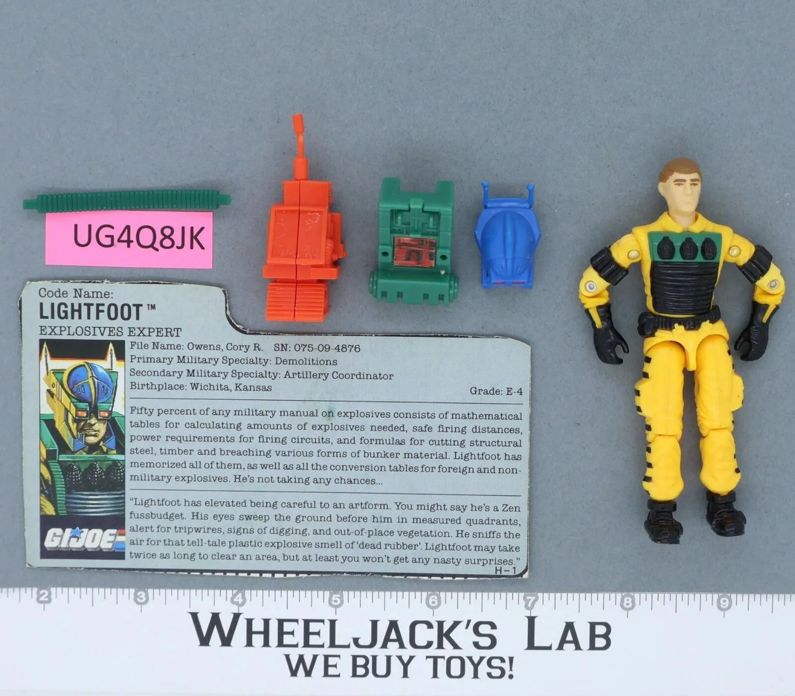 Lightfoot V1 100% Complete G.I. Joe 1988 Hasbro Vintage Action Figure ...