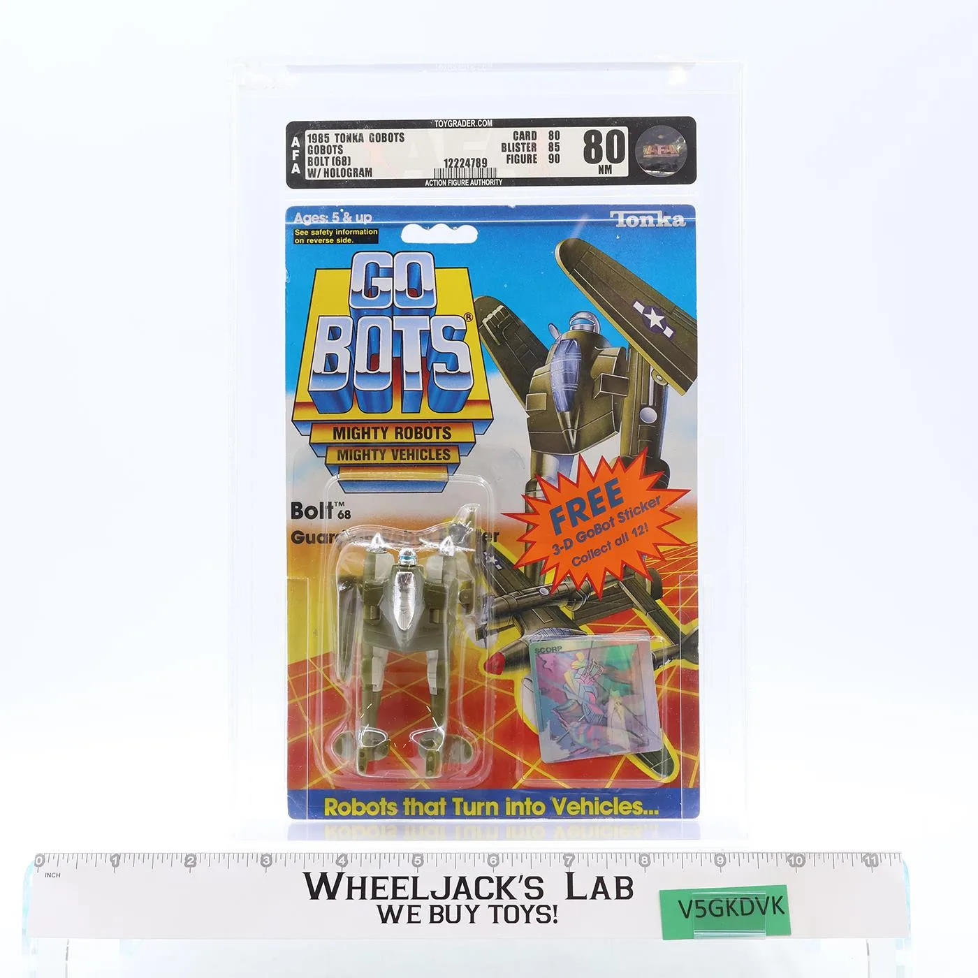 Bolt AFA GRADED 80 80/85/90 Gobots 1985 Tonka Action Figure NEW SEALED ...
