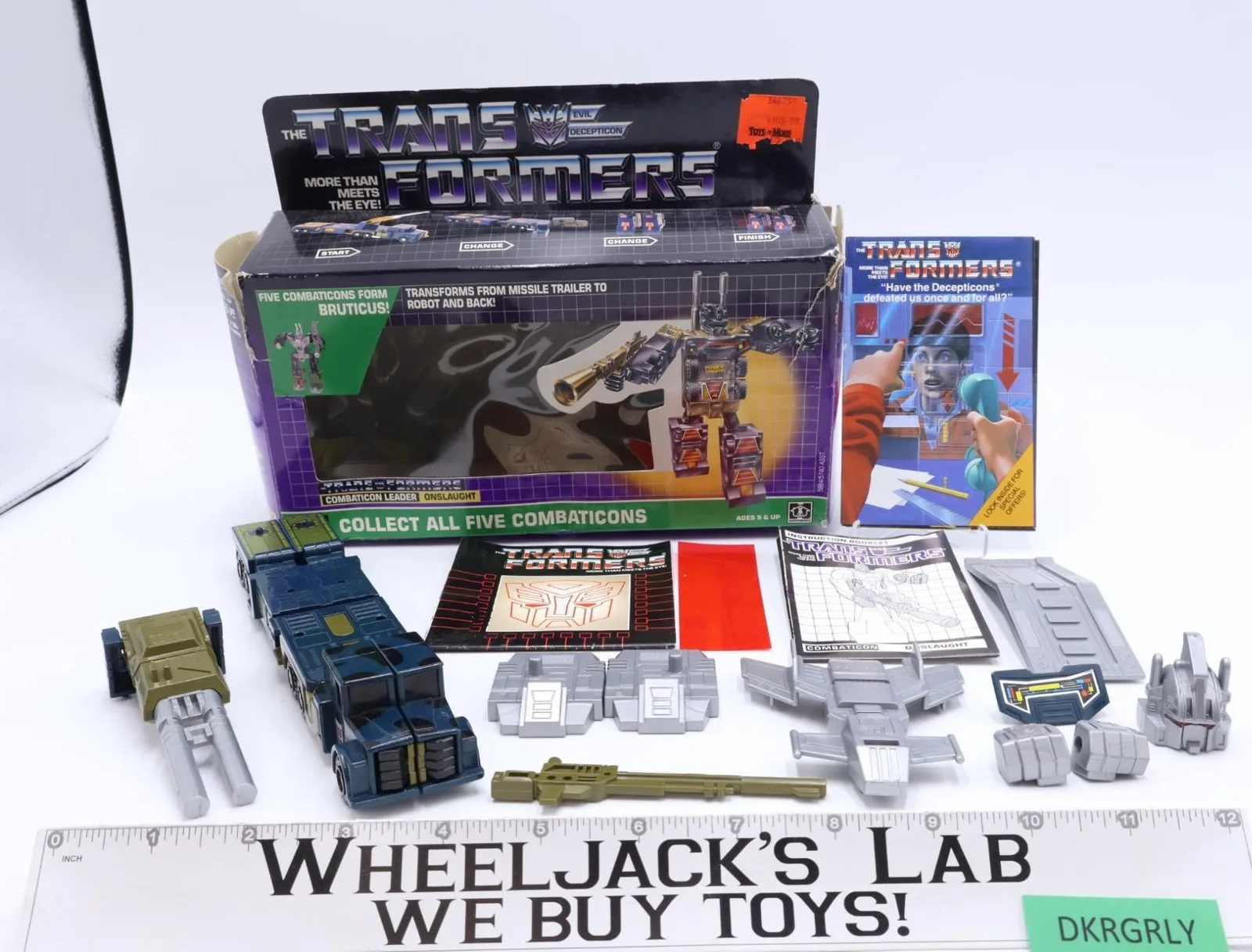 Onslaught 100% Complete W/BOX 1986 G1 Transformers Vintage Hasbro ...