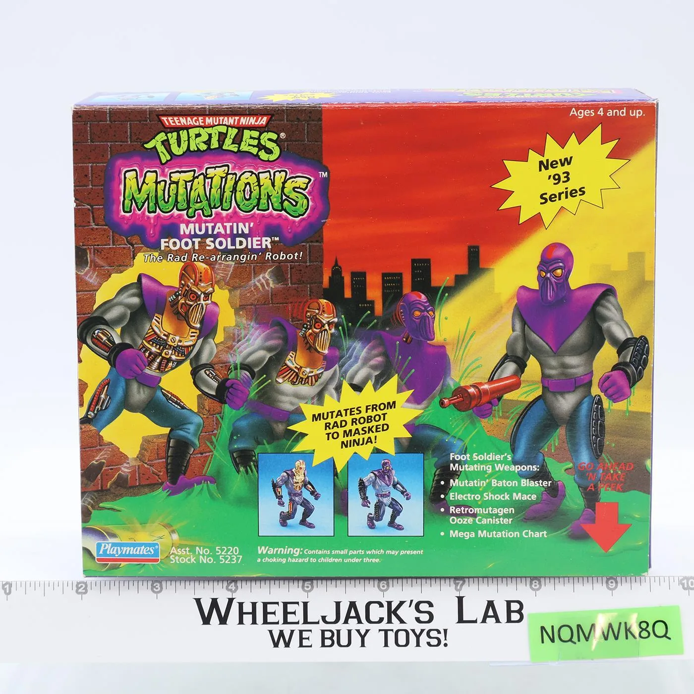 Mutatin' Foot Soldier TMNT Mutations 1993 Playmates Figure NEW MISB ...