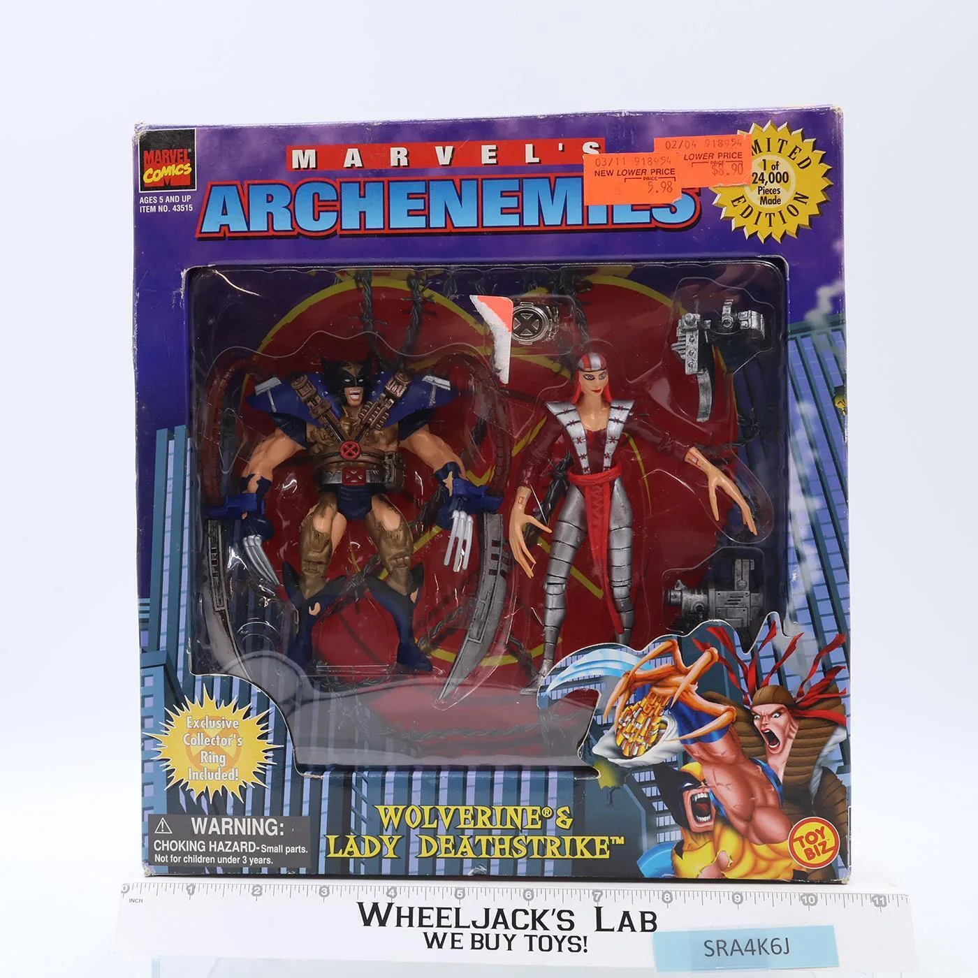 Wolverine & Lady Deathstrike Marvel Comics Archenemies 1997 Toybiz NEW ...