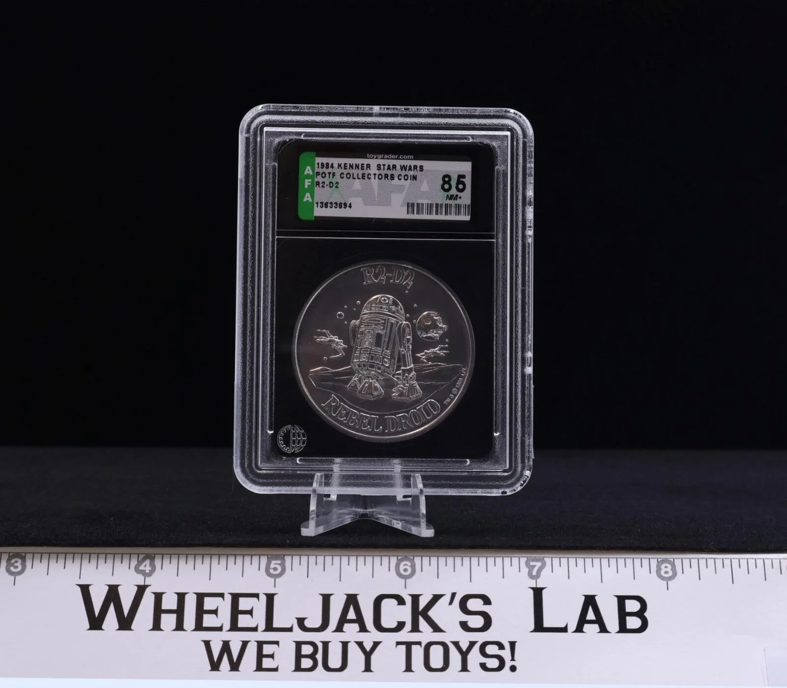 R2-D2 Collector's Coin AFA GRADED 85 Star Wars POTF 1984 Kenner Vintage ...