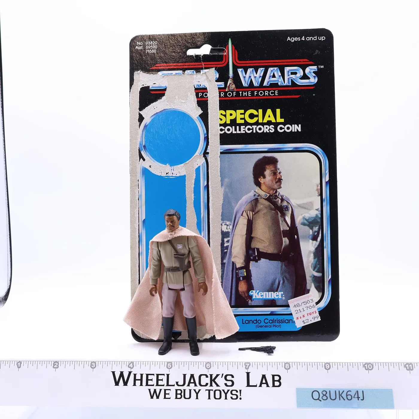 Lando Calrissian General Complete 92 Back Star Wars POTF 1985 Kenner NO ...