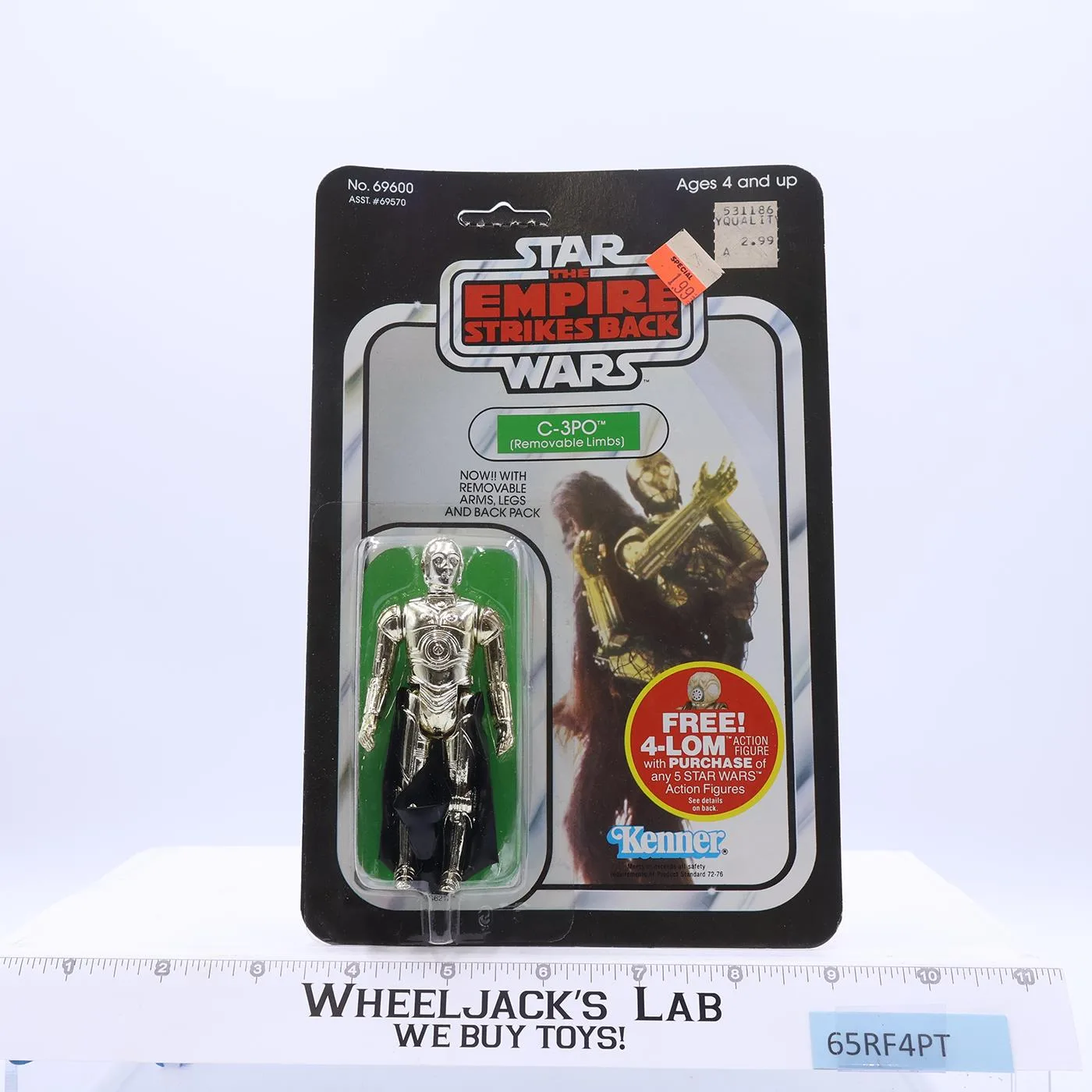 C-3PO Removable Limbs 47 Back-A Star Wars ROTJ 1982 Kenner NEW MOSC ...