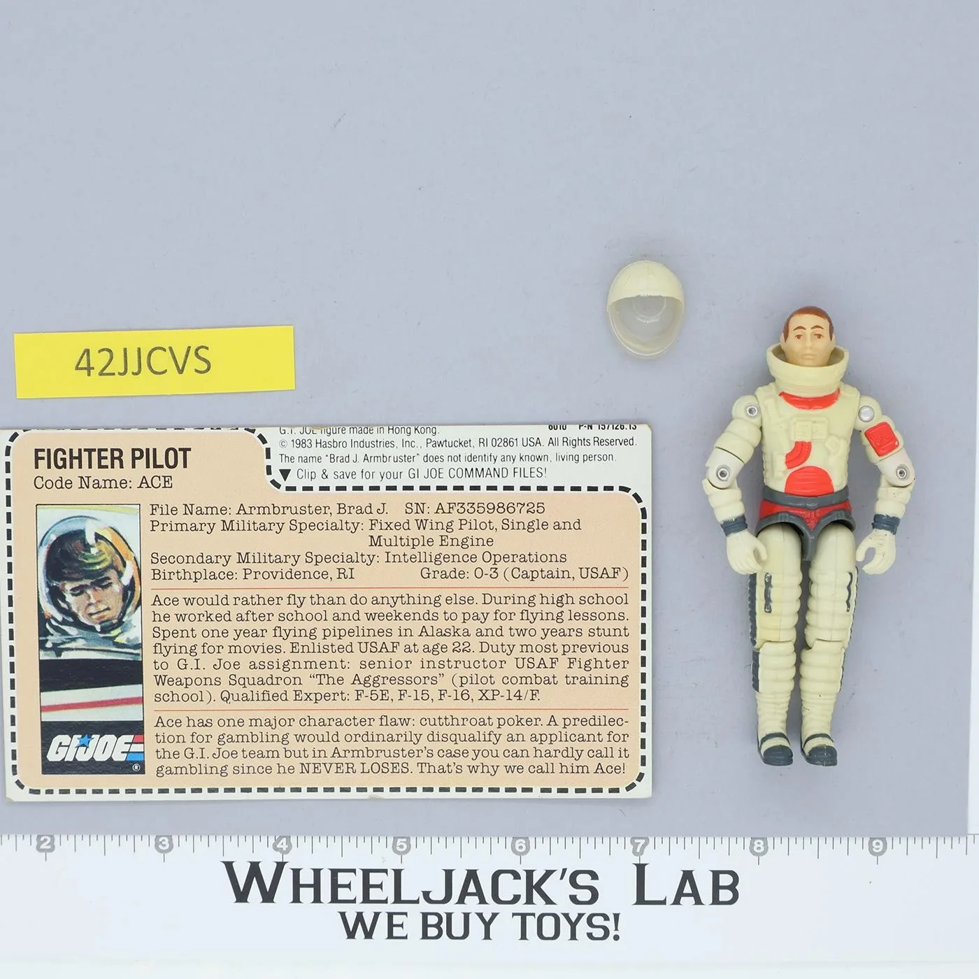 Ace V1 100% Complete G.I. Joe 1983 Hasbro Vintage Action Figure ...