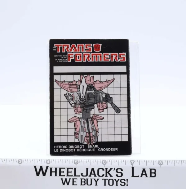 Snarl CANADIAN Instructions Manual Booklet 1984 Hasbro G1 Transformers ...