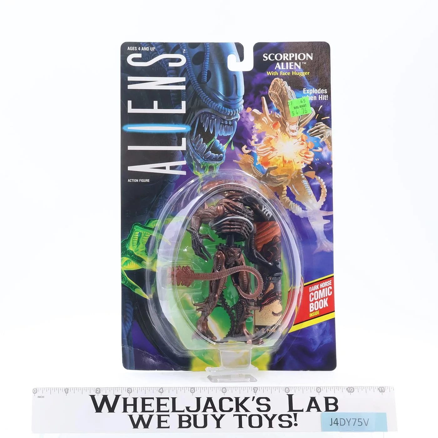 Scorpion Alien W/ Comic Aliens 1992 Kenner Action Figure NEW MOSC ...