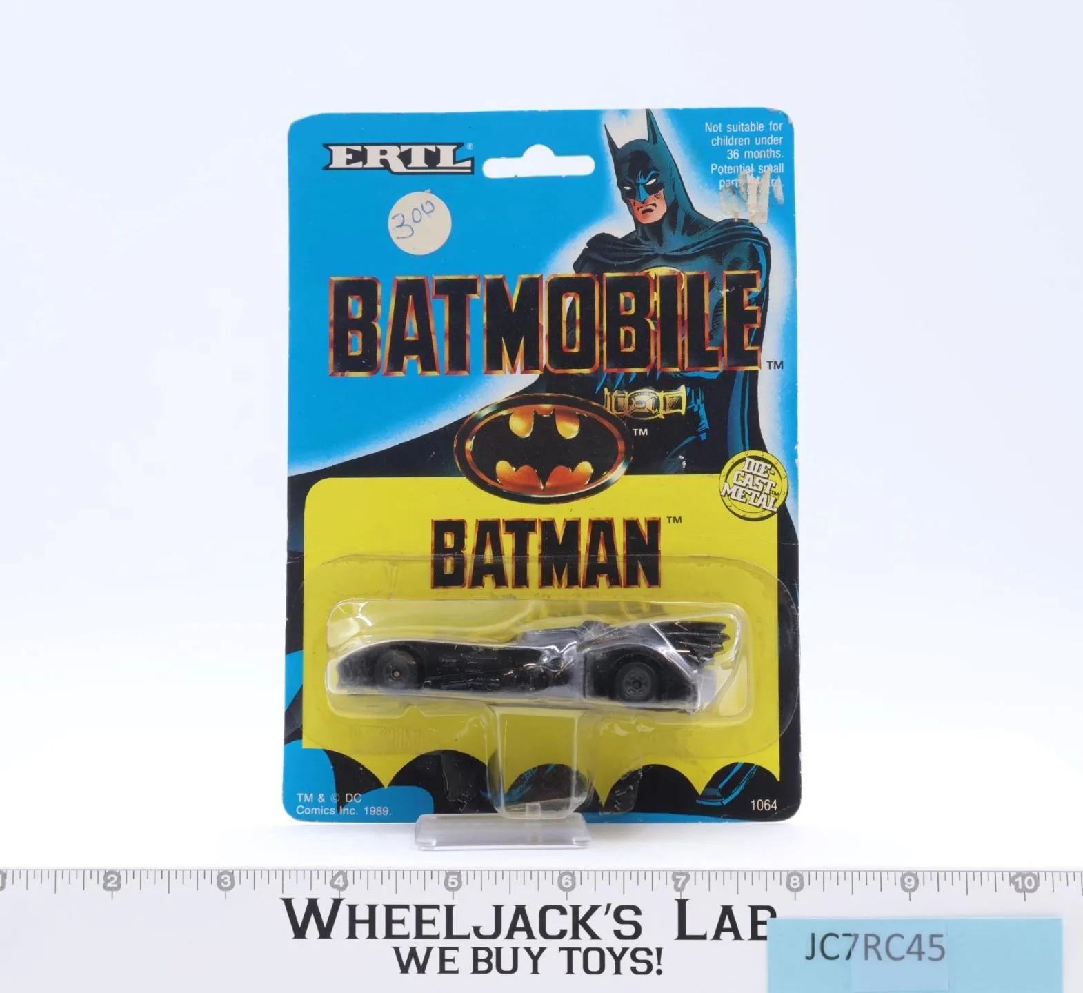 Batmobile DC Comics Batman 1992 ERTL 4" Die Cast Toy Car MOSC Sealed ...