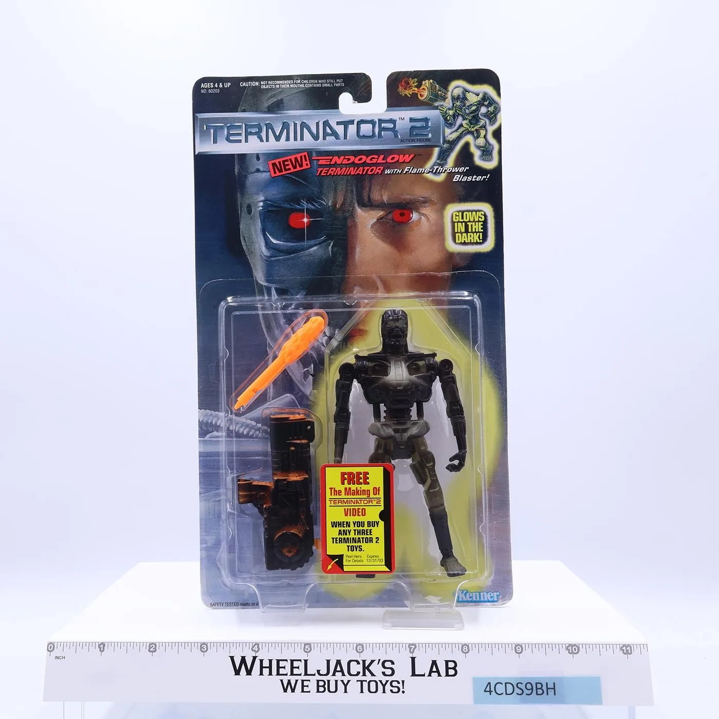 Endoglow Terminator 2 w/ Flame-Thrower Blaster Kenner 1991 MOSC Action ...