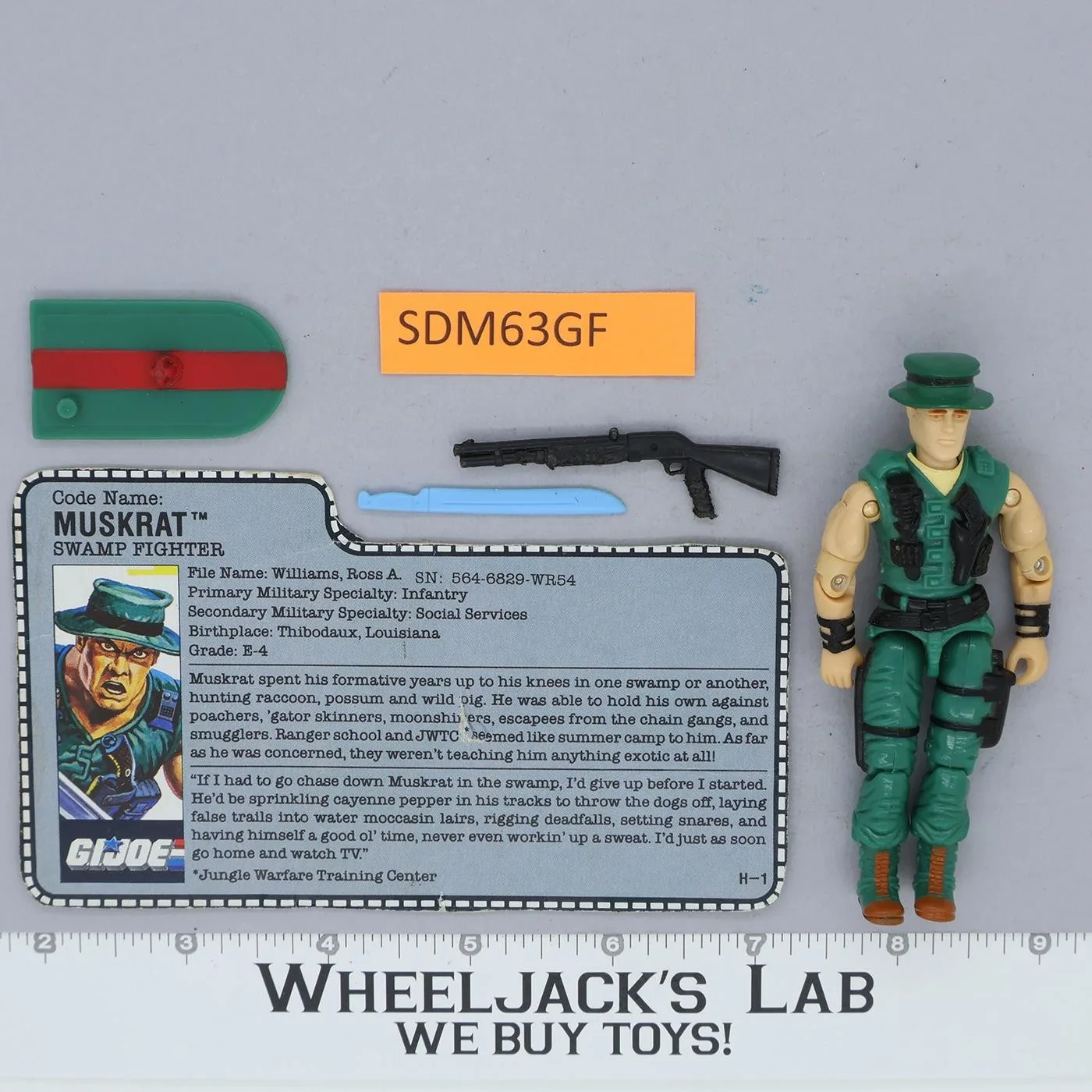 Muskrat V1 100% Complete G.I. Joe 1987 Hasbro Vintage Action Figure ...