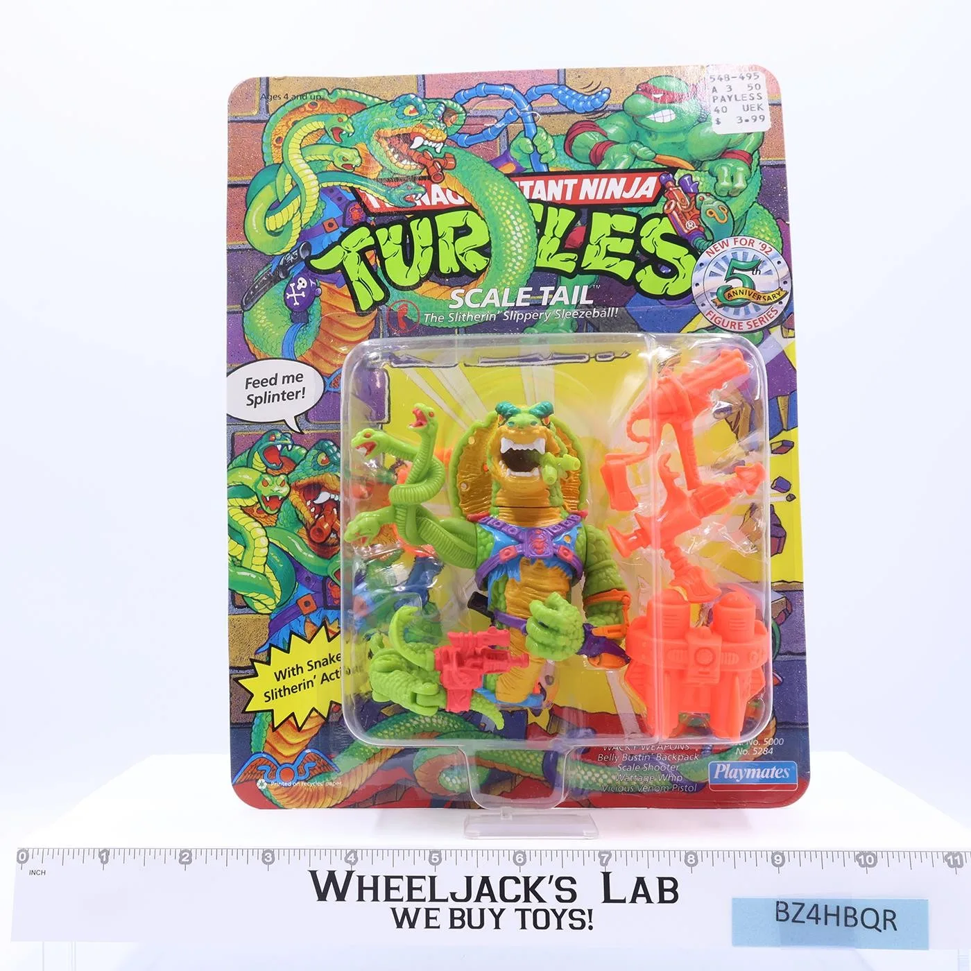 Scale Tail Teenage Mutant Ninja Turtles TMNT 1992 Playmates UNPUNCHED ...