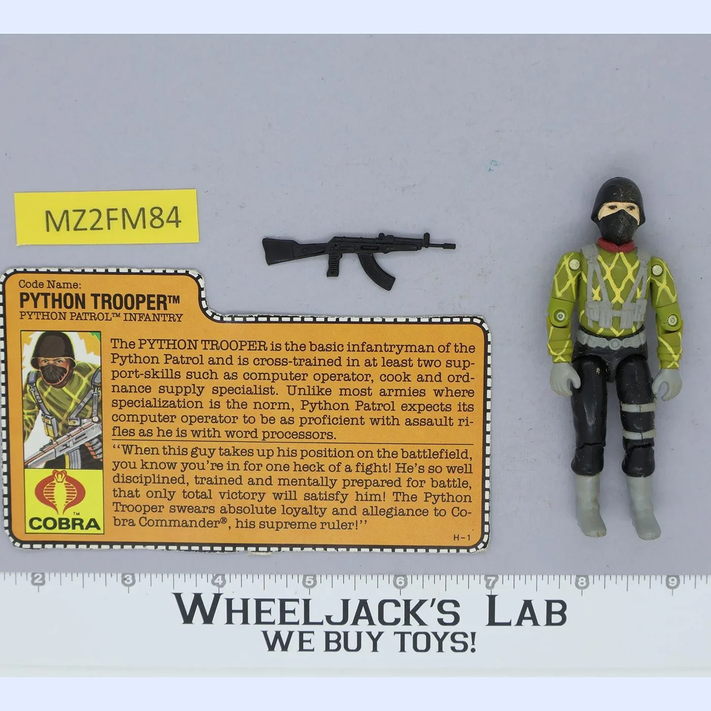 Python Trooper V1 100% Complete G.I. Joe 1989 Hasbro Vintage Action ...