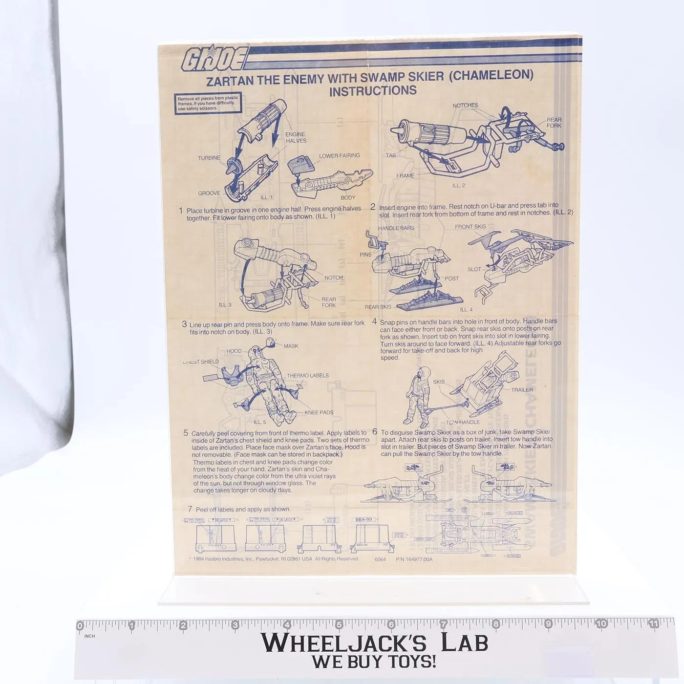 Swamp Skier 1984 ORIGINAL Instructions/ Blueprints G.I. Joe Hasbro ...