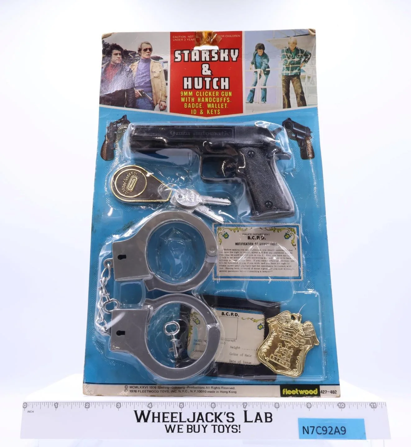 9MM Clicker Gun W/ Handcuffs + Badge Starsky & Hutch 1976 Fleetwood NEW ...