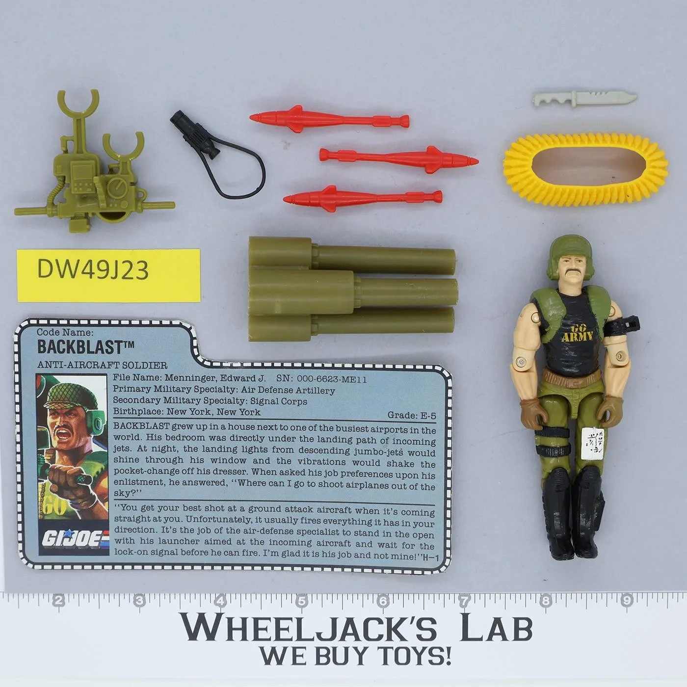 Backblast V1 100% Complete G.I. Joe 1989 Hasbro Vintage Action Figure ...