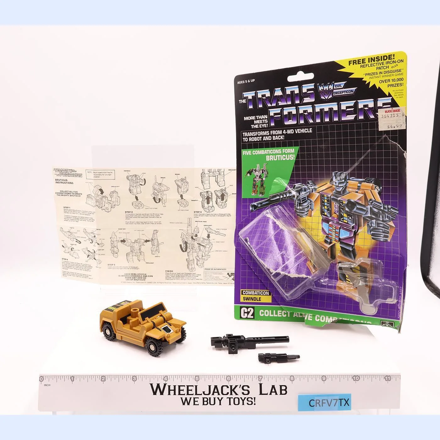 Swindle 100% Complete W/CARDBACK & BUBBLE 1986 G1 Transformers Action ...