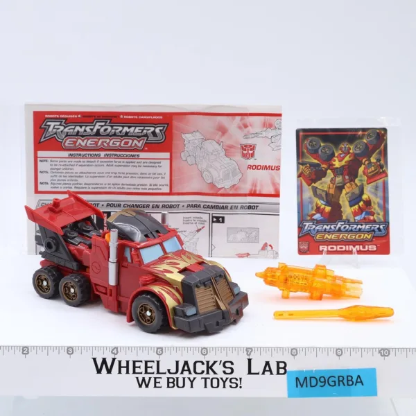 Rodimus 100% Complete Deluxe Class Transformers Energon 2004 Hasbro Figure - Wheeljack's Lab