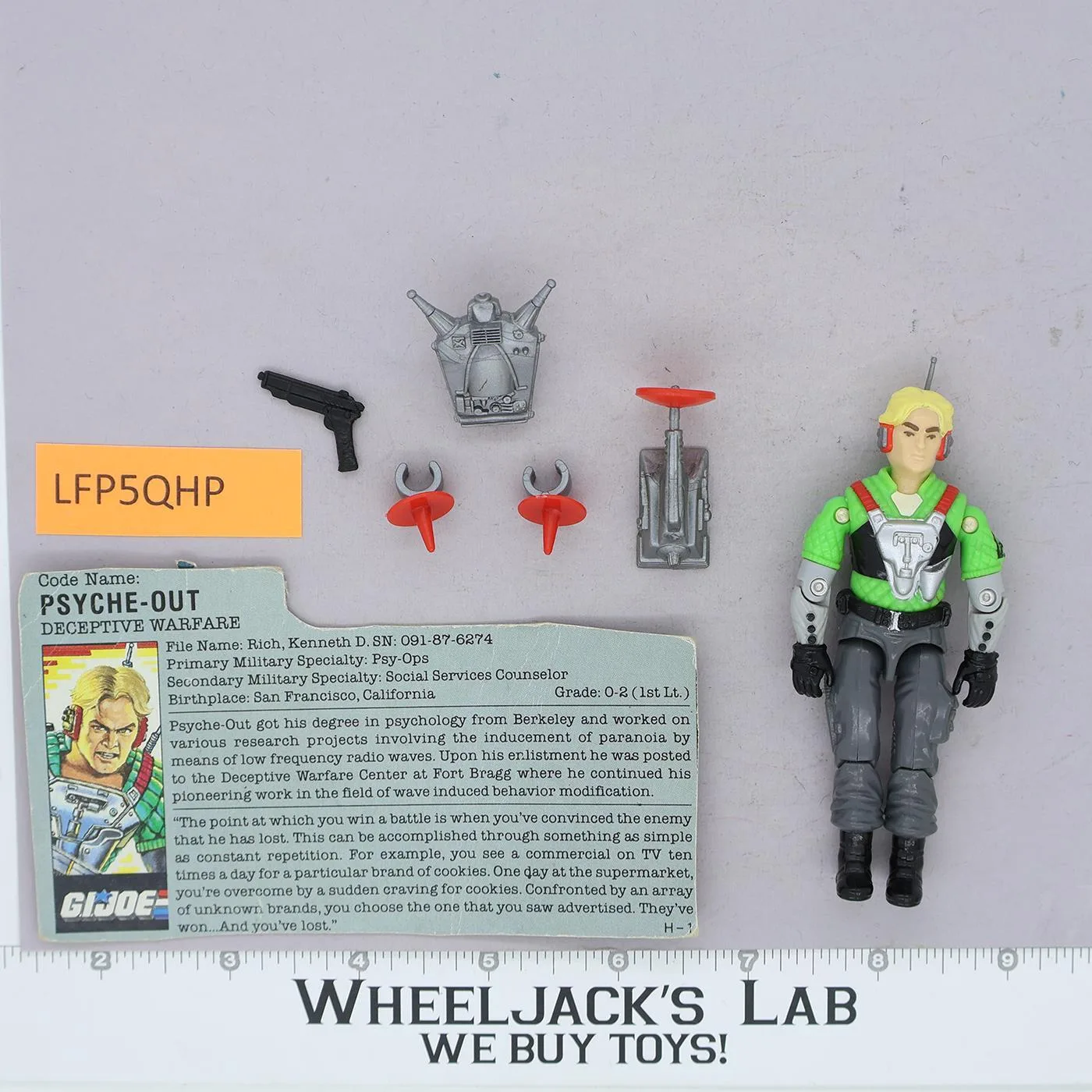 Psyche-Out V1 100% Complete G.I. Joe 1987 Hasbro Vintage Action Figure ...