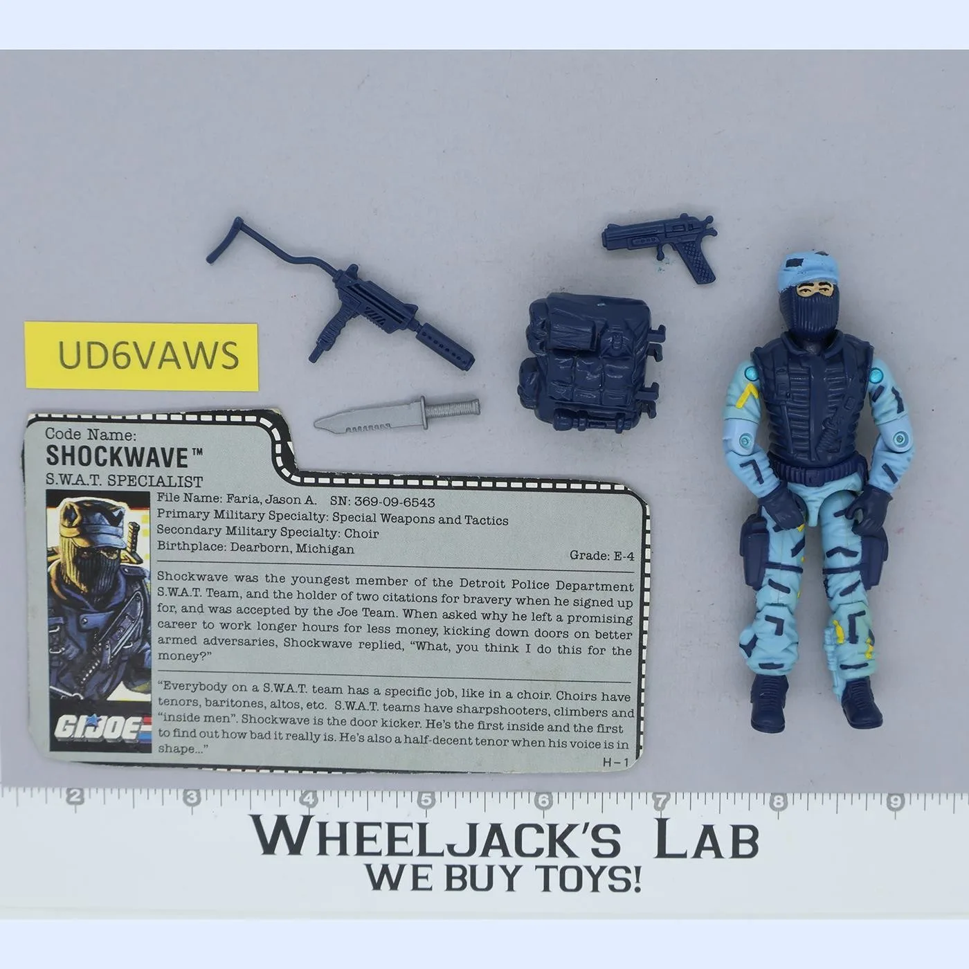 Shockwave V1 100% Complete G.I. Joe 1988 Hasbro Vintage Action Figure ...