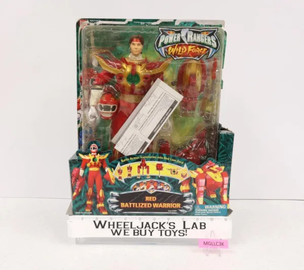 Red Battlized Warrior Complete Power Rangers Wild Force 2002 Bandai 12 ...