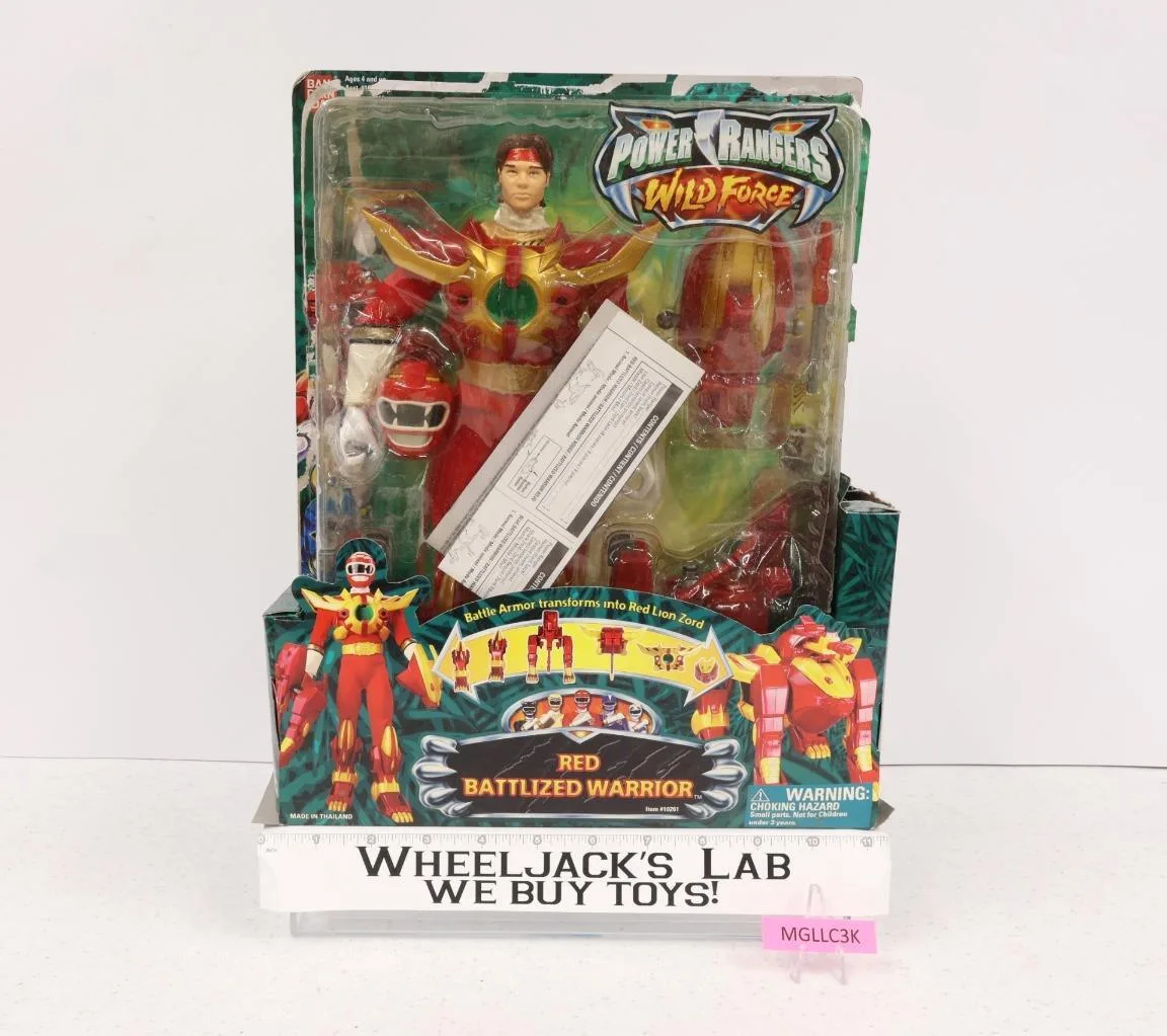 Red Battlized Warrior Complete Power Rangers Wild Force 2002 Bandai 12 ...