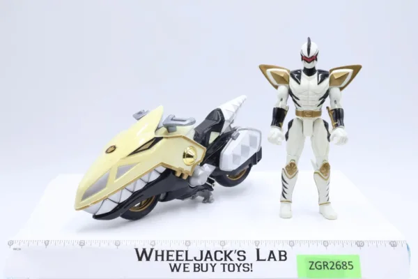 White Dino Thunder Raptor Cycle Bike Power Rangers 2003 Bandai w ...