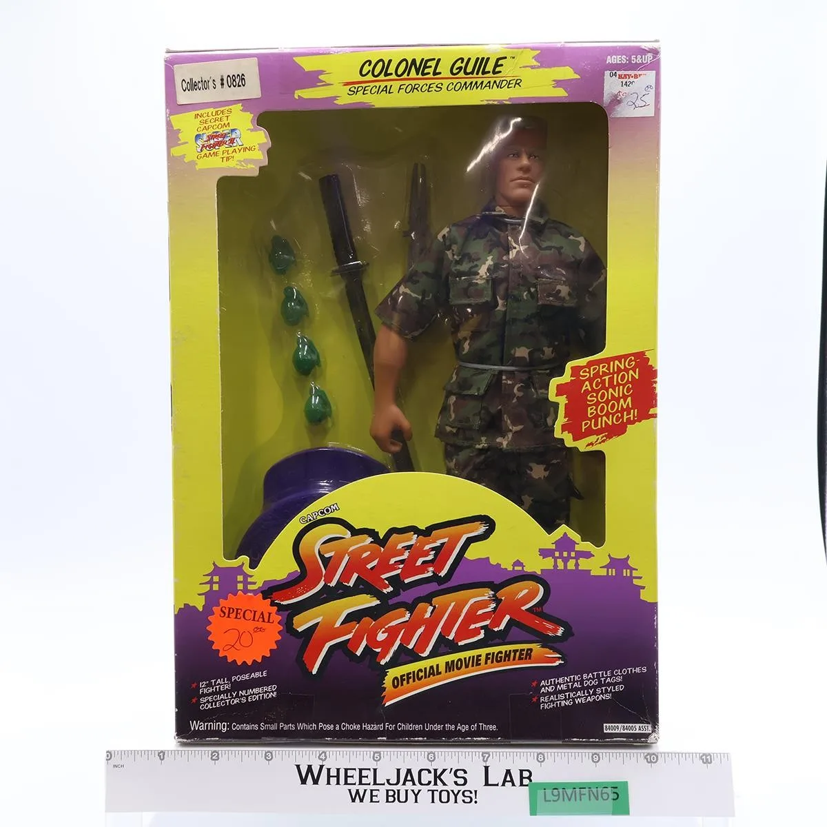 Colonel Guile Street Fighter II GI Joe 12" 1993 Hasbro Action Figure ...