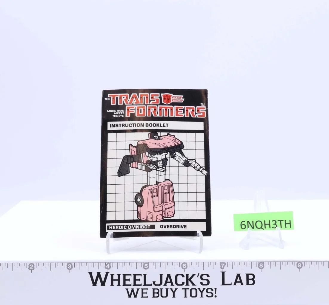 Overdrive Action Figure Instruction Manual Booklet 1984 G1 Transformers - Wheeljack's Lab