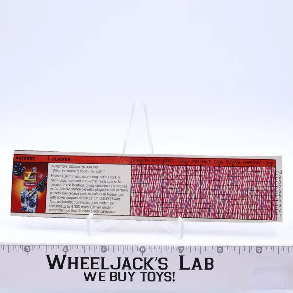 Blaster Action Figure Tech Specs 1985 Vintage Hasbro G1 Transformers ...