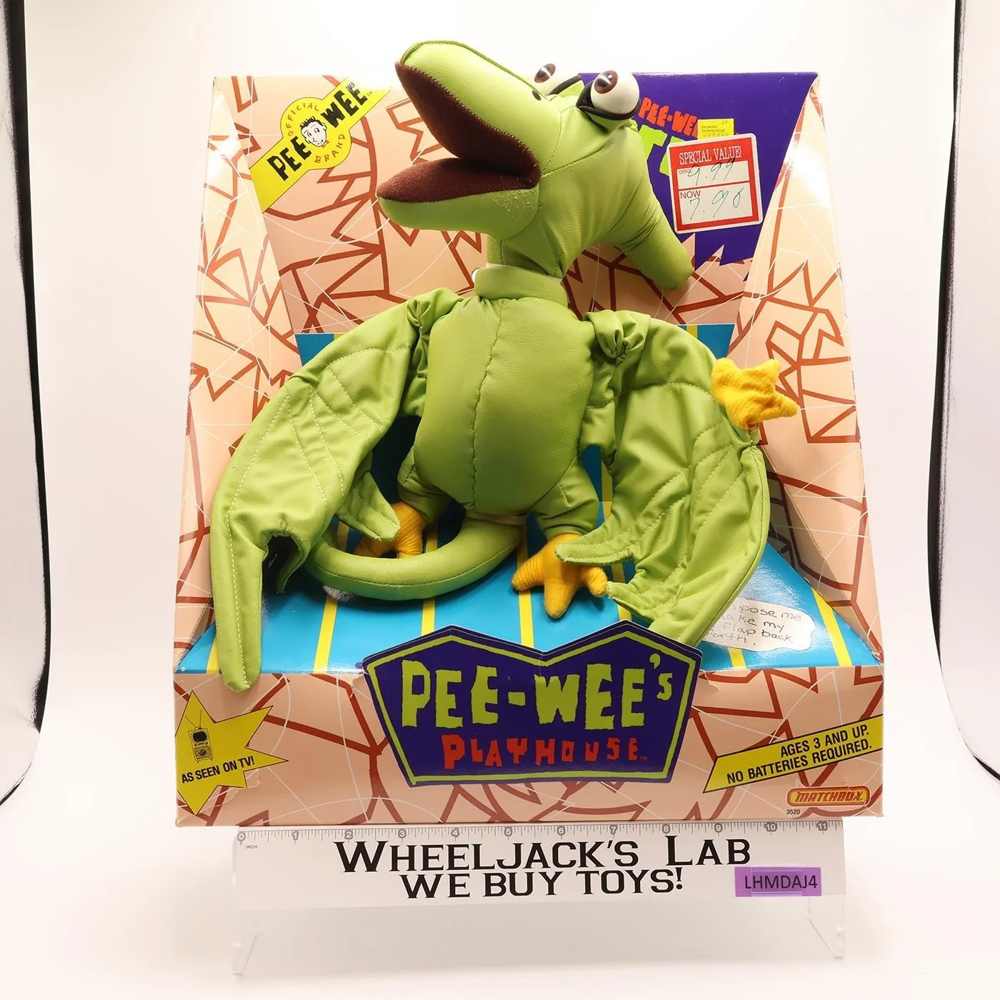 Pterri Pee-Wee's Playhouse 1988 Matchbox 13" Action Figure NEW SEALED ...