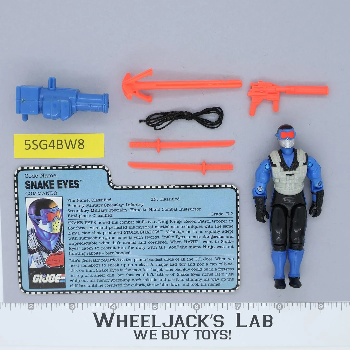 Snake Eyes V4 100% Complete 1991 G.I. Joe Hasbro Vintage Action Figure ...