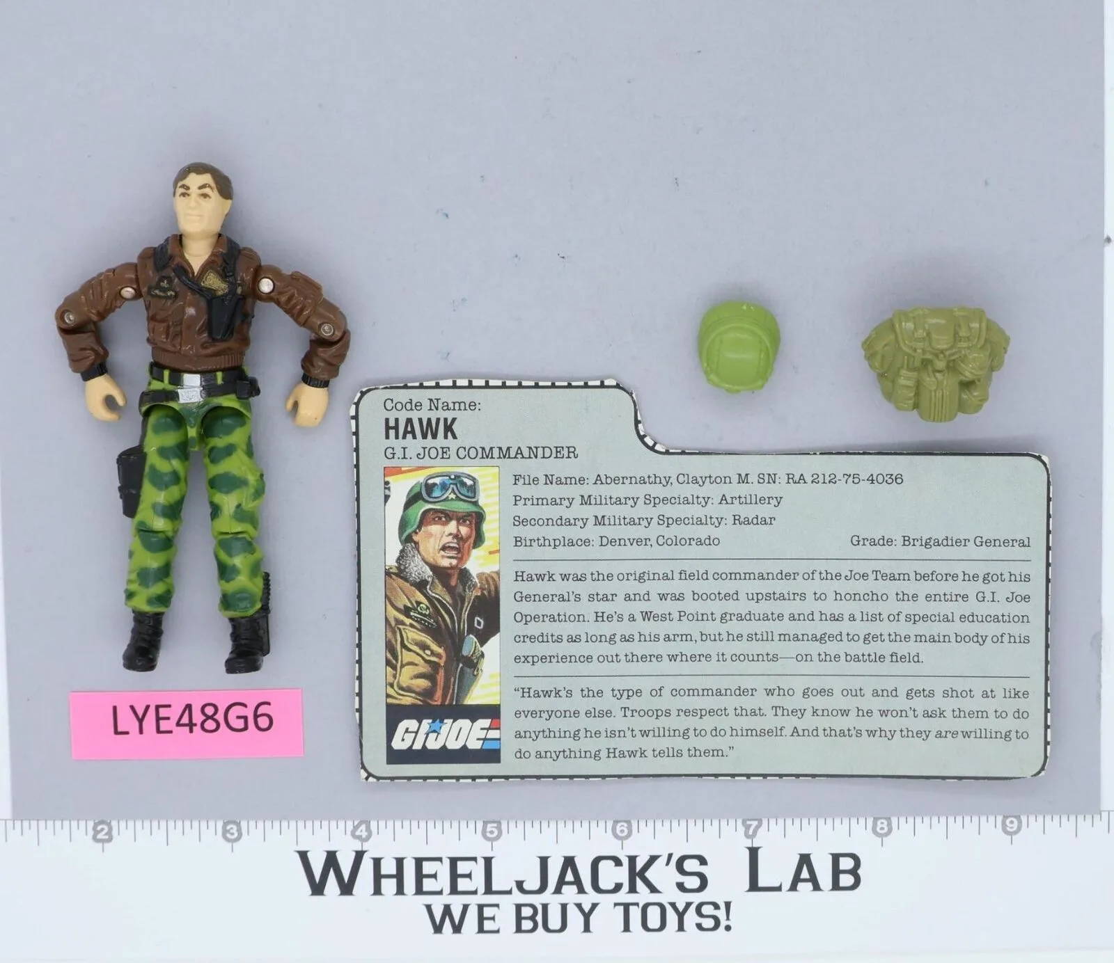 Hawk V2 G.I. Joe 1986 Hasbro Vintage Action Figure - Wheeljack's Lab