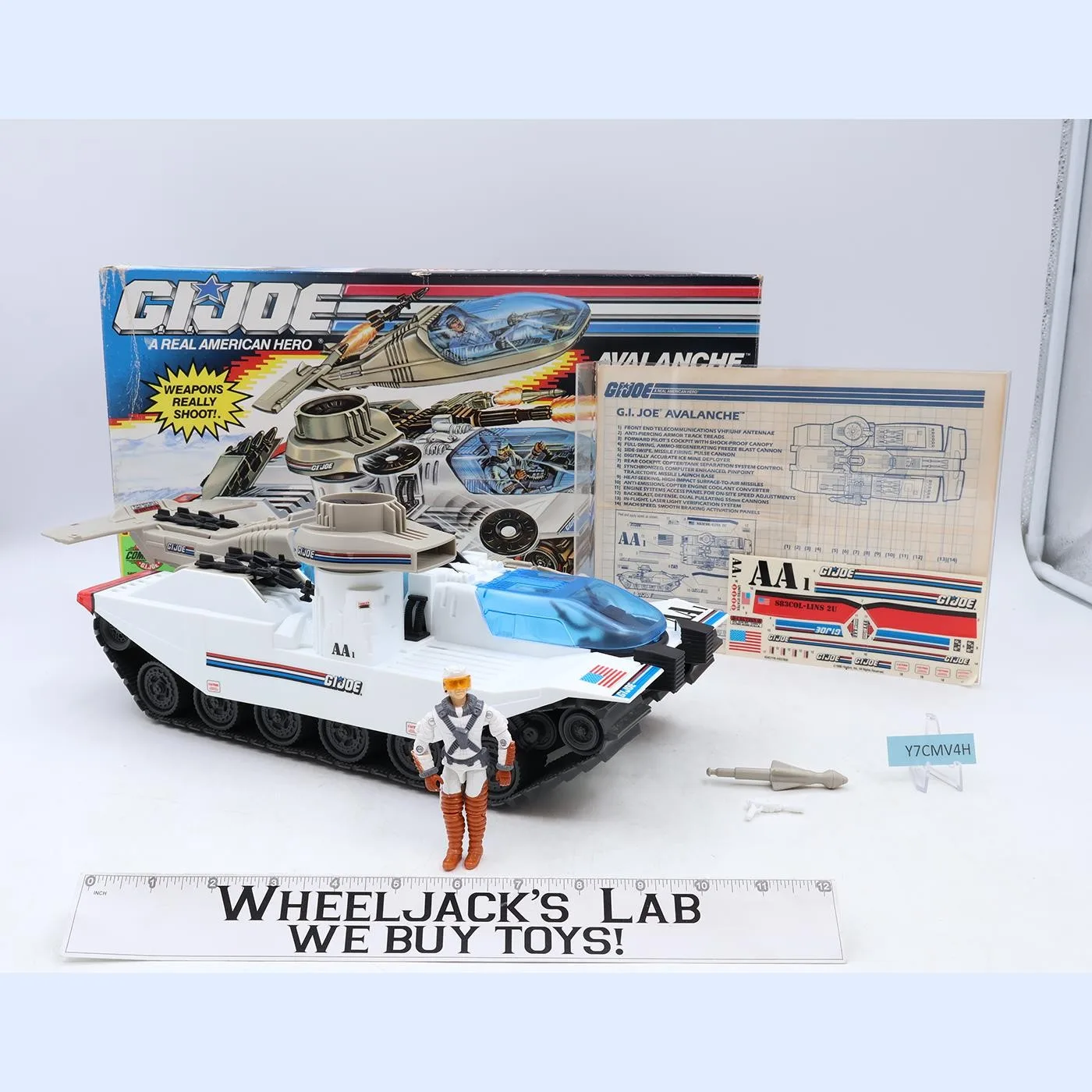 Avalanche Snow Tank W/ Cold Front GI Joe 1990 Hasbro Action Figure ...