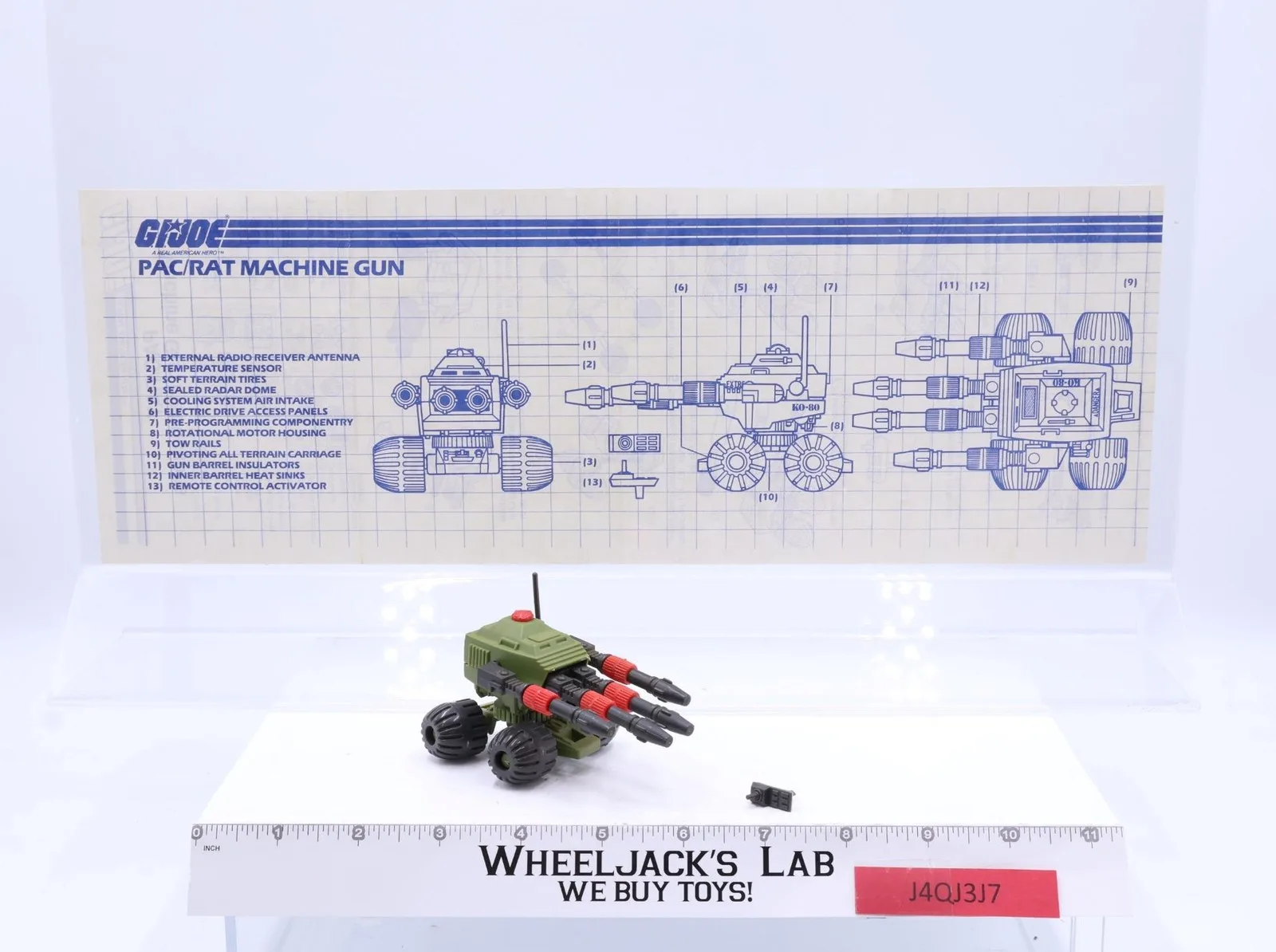 Machine Gun Pac/Rat 100% Complete G.I. Joe 1983 Hasbro Action Figure ...