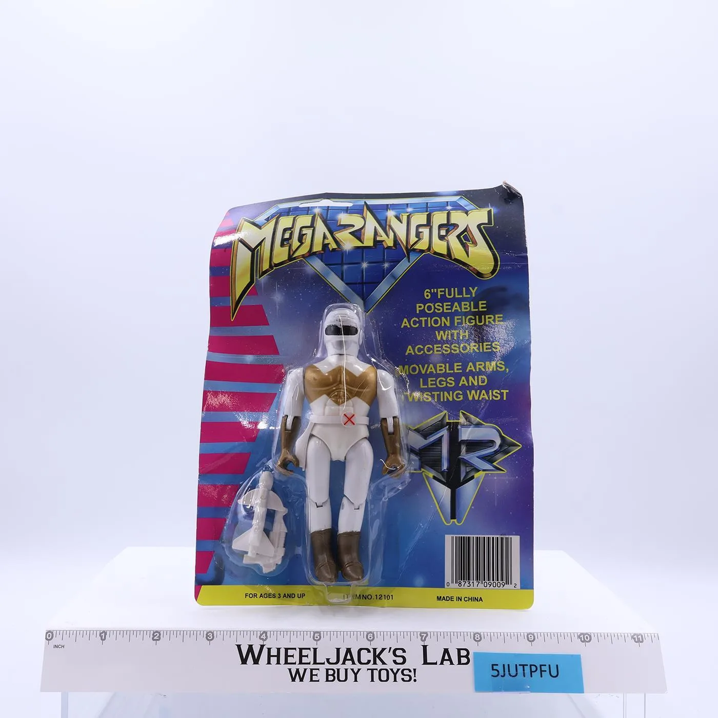 White Ranger Mega Rangers MR 6" Fully Poseable Moveable Bootleg MOSC w ...