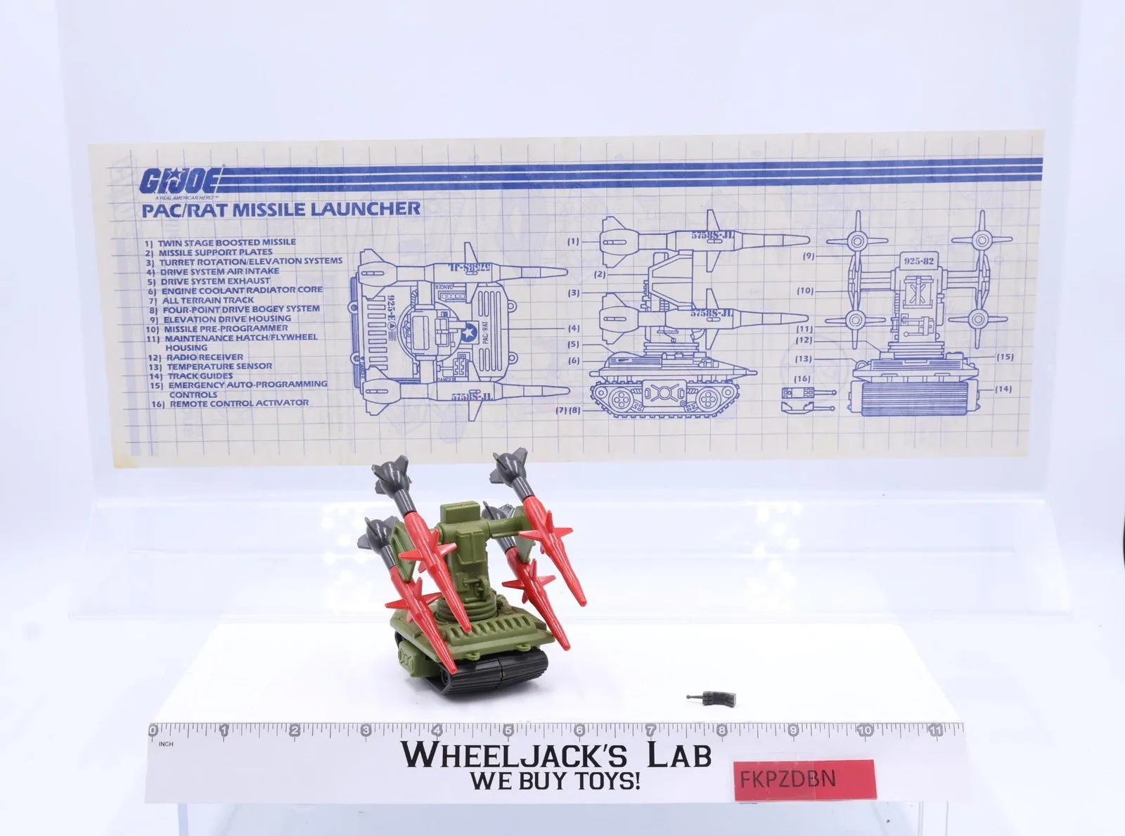 Missile Launcher PAC/RAT 100% Complete GI Joe Hasbro 1983 Vintage ...