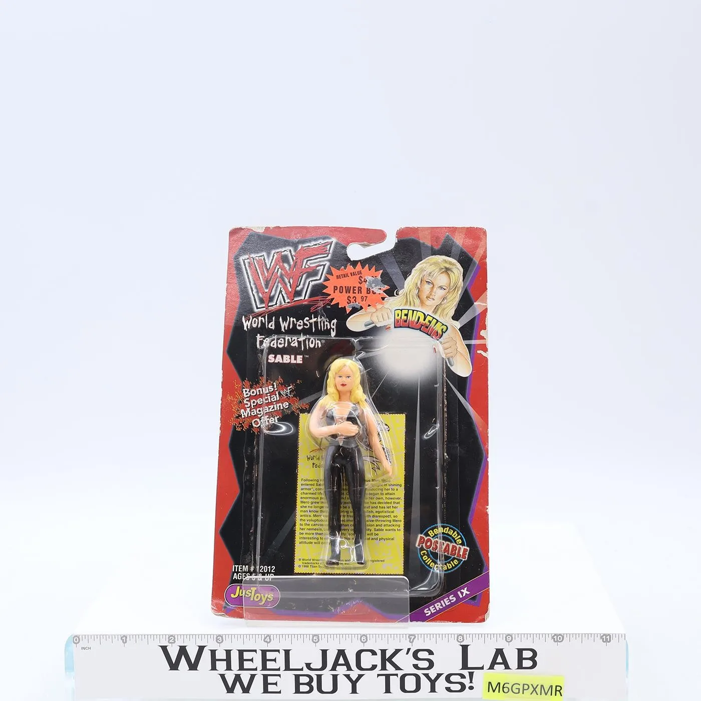 Sable WWF Bend-Ems Series IX 1998 JusToys Action Figure NEW MOSC SEALED ...