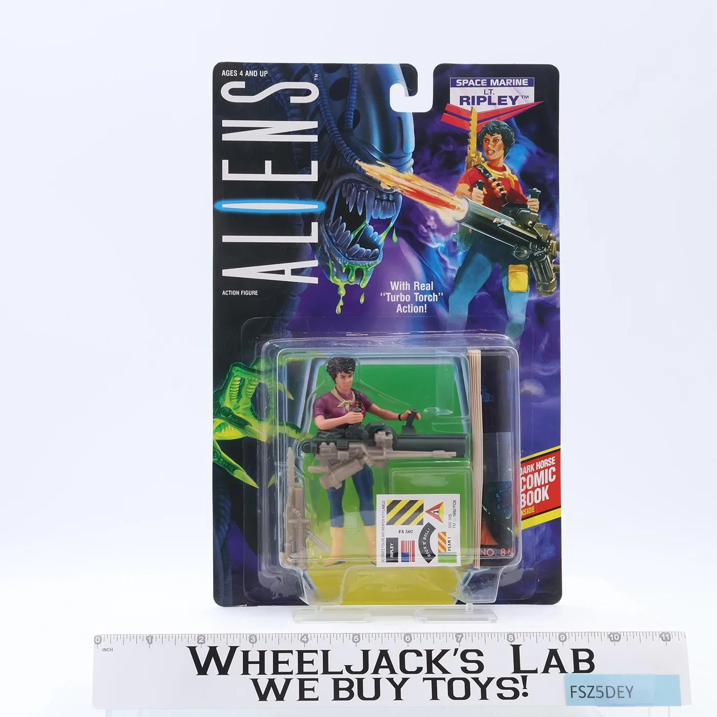 LT. Ripley Space Marine Aliens W/COMIC BOOK 1992 Kenner Action Figure ...