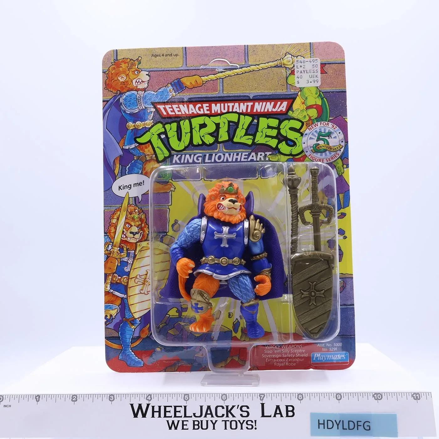 King Lionheart Teenage Mutant Ninja Turtle TMNT 1992 Playmates MOSC ...