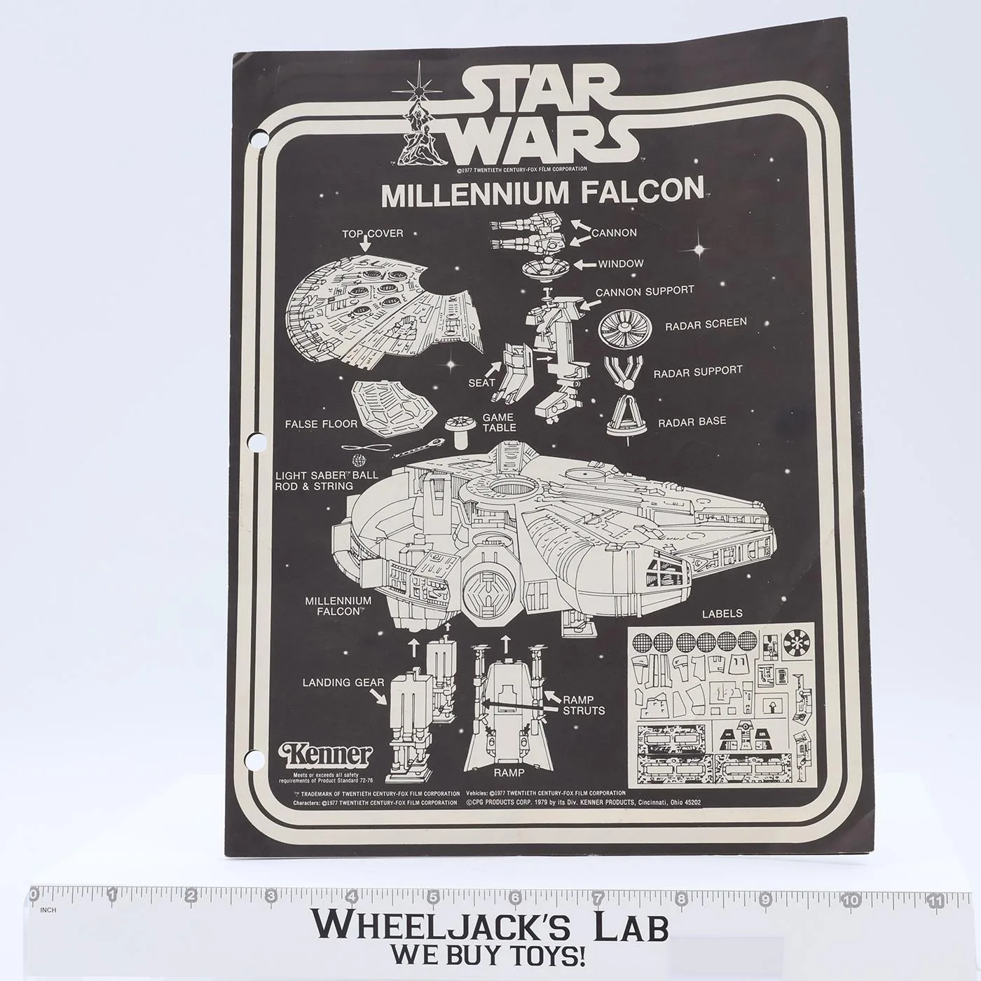 Millennium Falcon Instruction Manual ORIGINAL1982 Star Wars Kenner ...