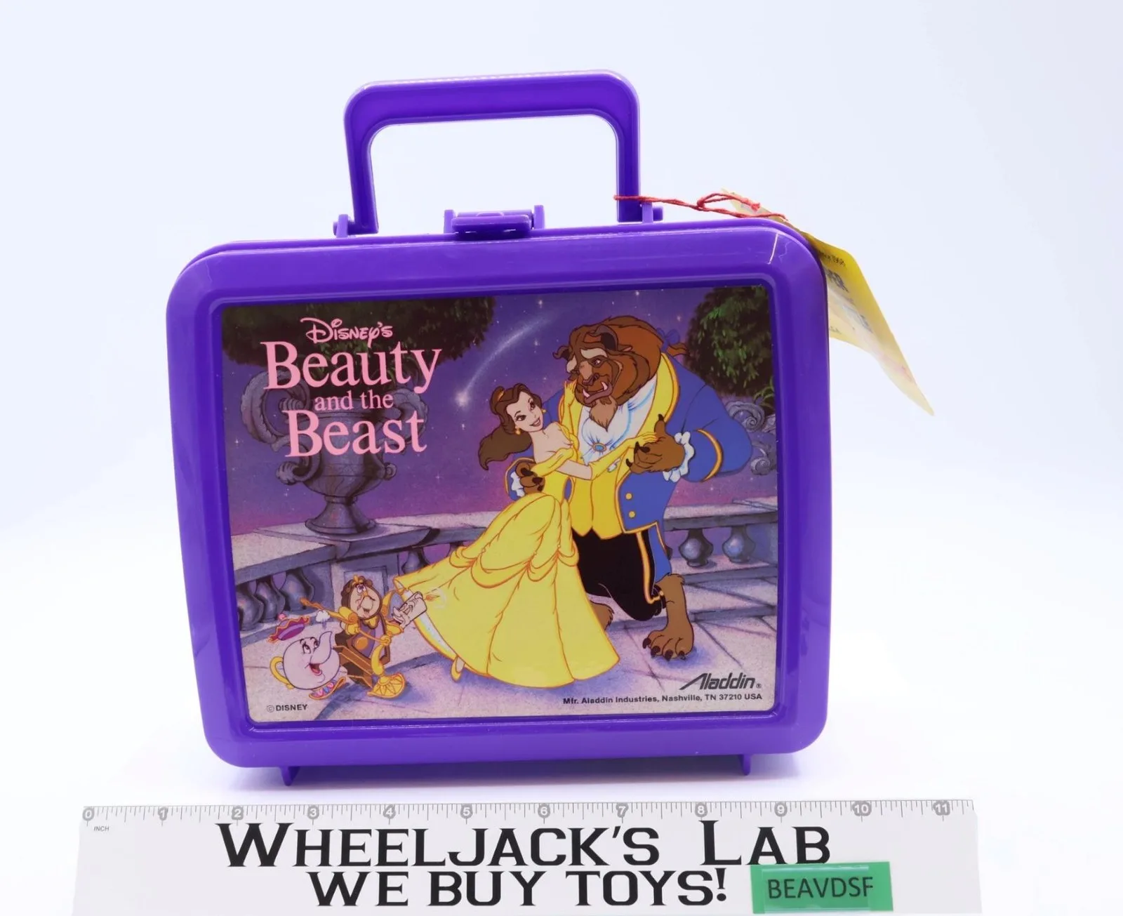 Beauty and the Beast Plastic Lunch Box & Thermos Mug Disney Aladdin NEW ...
